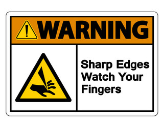 Waring sharp edges watch your fingers symbol sign Vector Image
