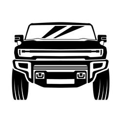 Black 4wd suv front icon image Royalty Free Vector Image
