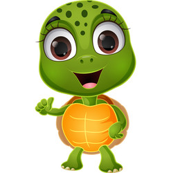 Cute sea turtle cartoon on white background Vector Image