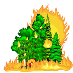Forest fire cartoon Royalty Free Vector Image - VectorStock