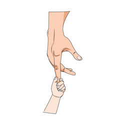 Little boys hand holding his fathers Royalty Free Vector