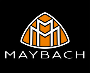 Maybach brand logo car symbol with name white Vector Image