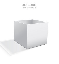 Realistic white opened blank 3d box Royalty Free Vector