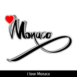 Monaco hand drawn lettering isolated template Vector Image
