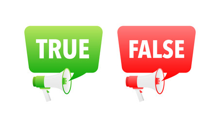 True false label sign check mark and cross Vector Image