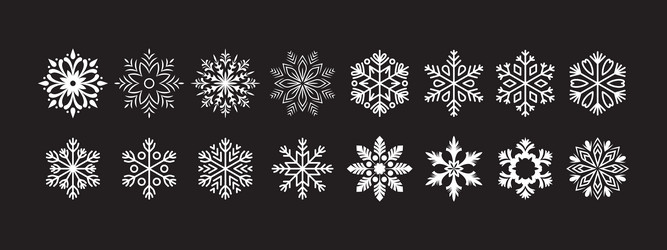 Snowflakes icons badges snowflake Royalty Free Vector Image