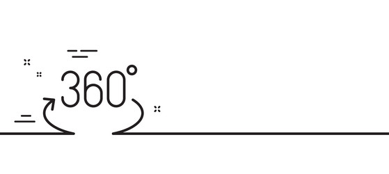 360 degree line icon full rotation sign vr Vector Image