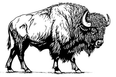 Hand drawn buffalo of bull Royalty Free Vector Image