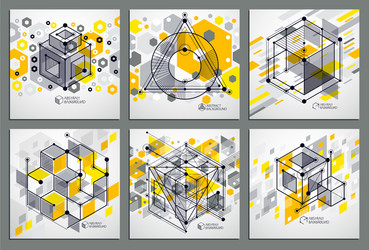 Mechanical scheme yellow engineering drawing Vector Image
