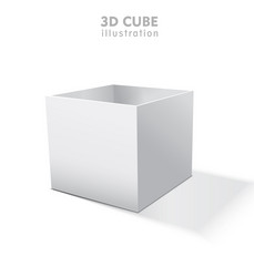 Realistic white opened blank 3d box Royalty Free Vector