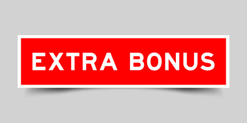 Red color arrow shape sticker label with word Vector Image