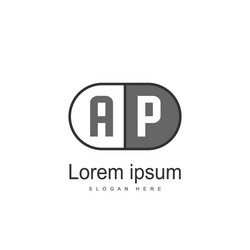 Aq letters logo design simple and creative black Vector Image