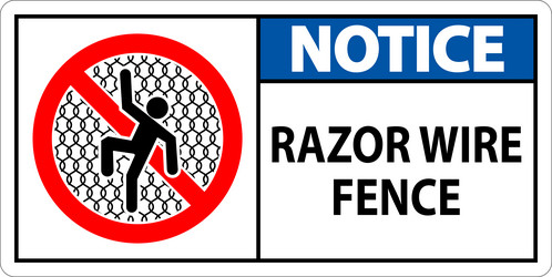 Symbol warning sign razor wire on top Royalty Free Vector