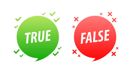 Hands holding posters true false check mark Vector Image