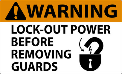 Warning lock-out power label on white background Vector Image