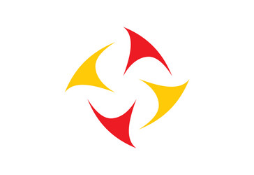 Circular line geometric logo design Royalty Free Vector