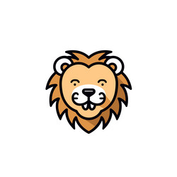Lion hand-drawn comic cute doodle style Royalty Free Vector
