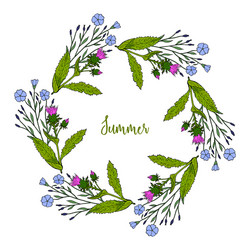 Hand drawn summer wreath Royalty Free Vector Image