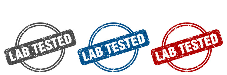 Lab tested stamp label round grunge Royalty Free Vector