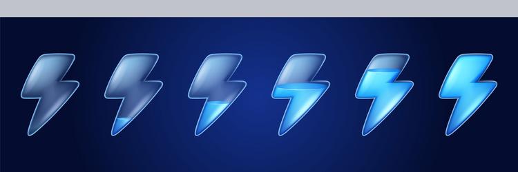 Blue ui button animation for game interface Vector Image