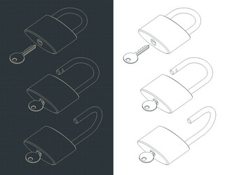 Key and lock padlock set generative ai sketch Vector Image