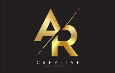Ar a r letter logo design with a creative cut Vector Image