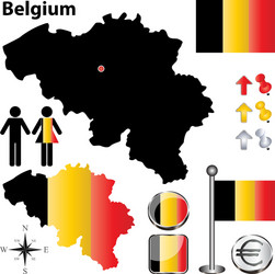 Belgium map icon Royalty Free Vector Image - VectorStock