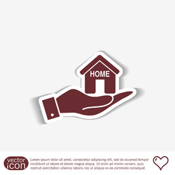 Hand holding a house icon home sign Royalty Free Vector