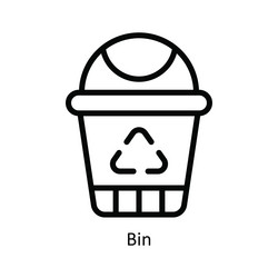 Dustbin outline icon design k Royalty Free Vector Image