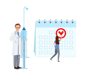 Concept immunization schedule vaccination Vector Image