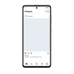 Instagram post template on smartphone Royalty Free Vector