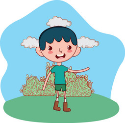 Kid child outdoors cartoon Royalty Free Vector Image