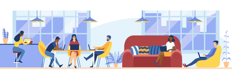 Professional teamwork busy employees working Vector Image
