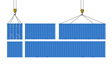 Cargo logistics containers set Royalty Free Vector Image