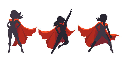 Business concept business woman superhero Vector Image