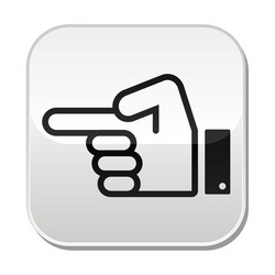 Hand with forefinger pointing forward neon sign Vector Image