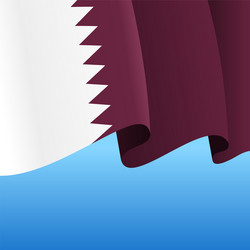 Qatari flag wavy abstract background Royalty Free Vector