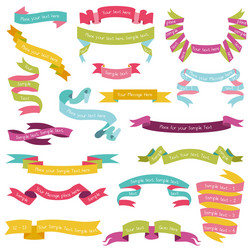 Various ribbons set design elements Royalty Free Vector
