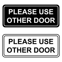 Set of please use other door graphic icon Vector Image