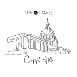 One continuous line drawing of spokane city Vector Image