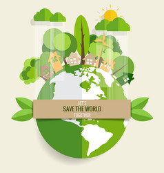 Climate and weather change planet eco friendly Vector Image