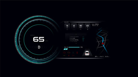 Ev electric vehicle car dash board phev concept Vector Image