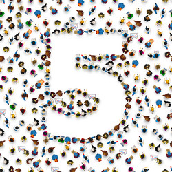 Large group of people in number 5 five form Vector Image