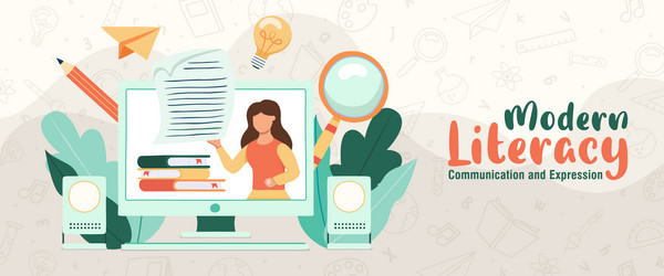 Computer E Book Literacy Vector Images (56)