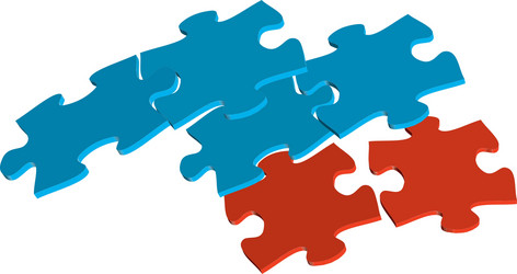 Jigsaw puzzle different halves Royalty Free Vector Image