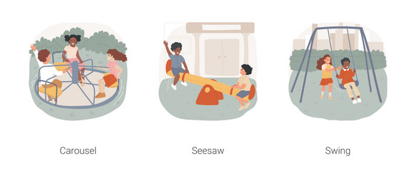 School recess outdoor activities isolated cartoon Vector Image