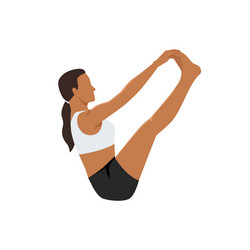 Woman doing both big toe pose double hold Vector Image