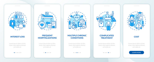 Chronic care management challenges blue gradient Vector Image