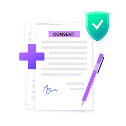 Consent form document Royalty Free Vector Image