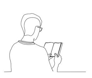 Continuous one line drawing of man holding Vector Image